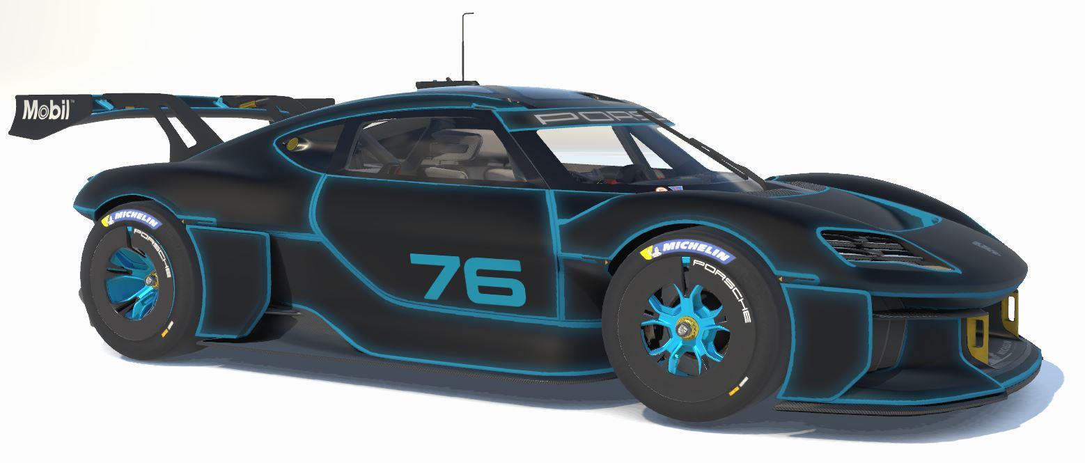 Porsche Mission R TRON Edge Glow Blue by Scott Lear - Trading Paints