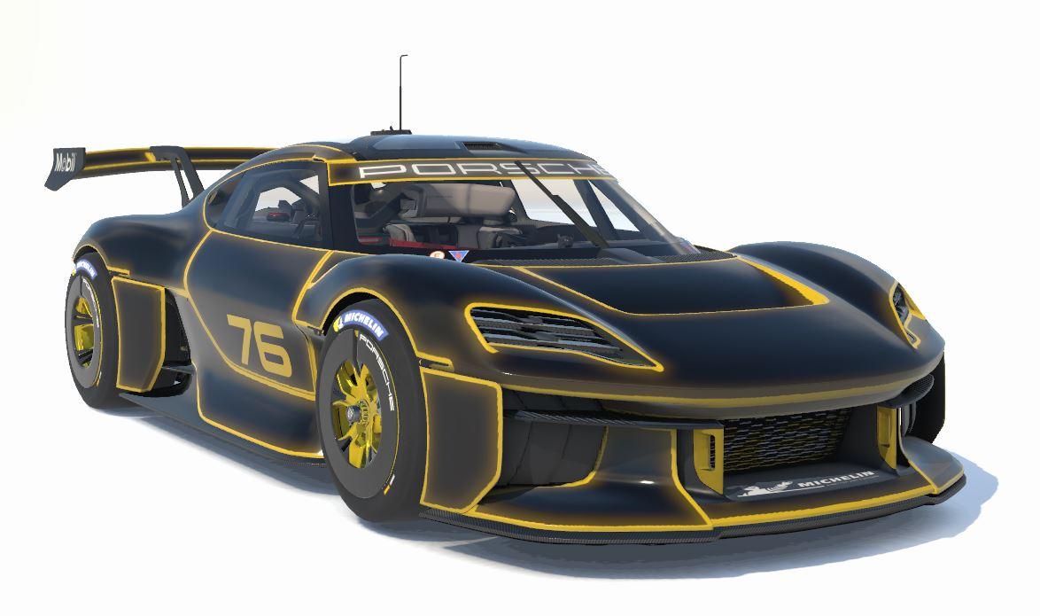 Porsche Mission R TRON Edge Glow Yellow by Scott Lear - Trading Paints