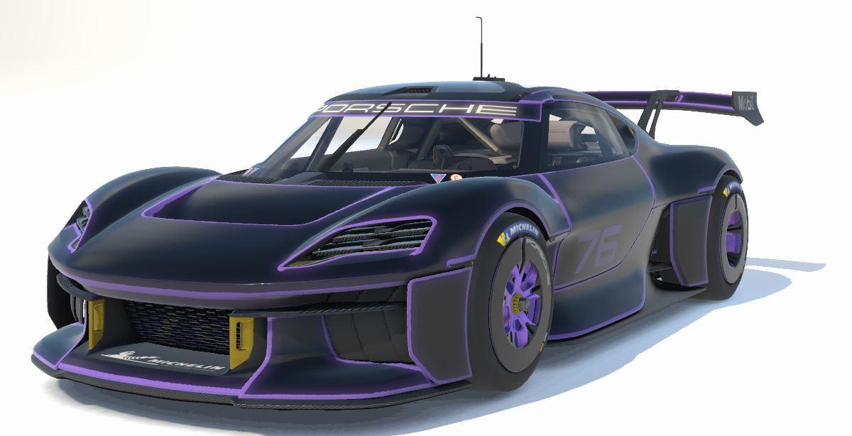 Porsche Mission R TRON Edge Glow Purple by Scott Lear - Trading Paints