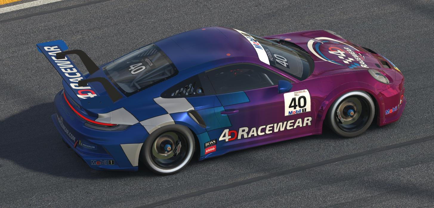 4D Racewear Porsche Cup Raspberry Blue by Jim H. - Trading Paints