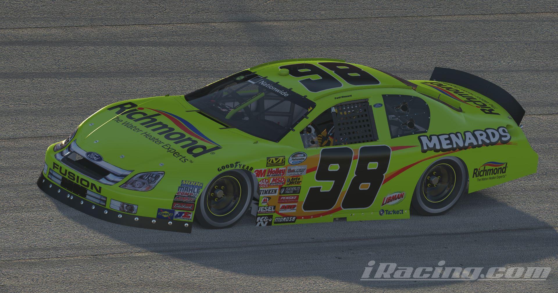 Paul Menard #98 Menards NNS Ford by Brandon Tregembo - Trading Paints