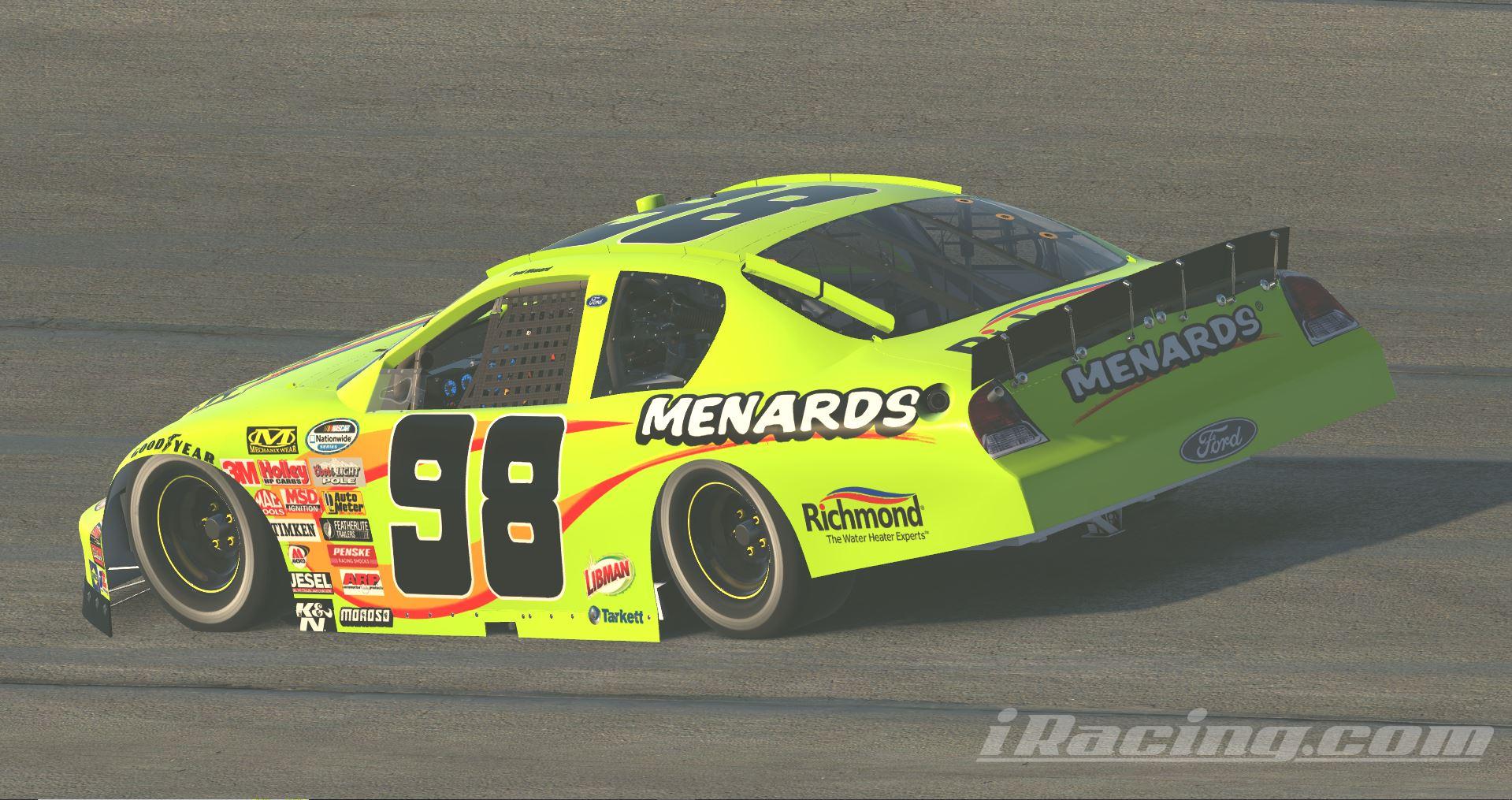 Paul Menard #98 Menards NNS Ford by Brandon Tregembo - Trading Paints