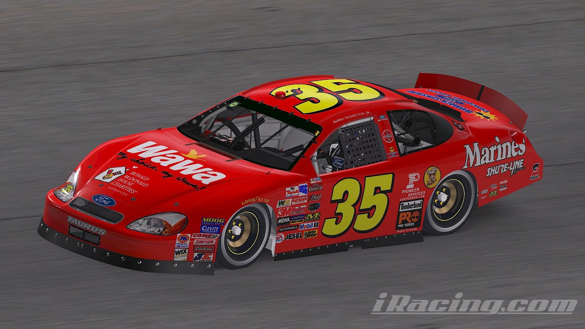 #35 Bobby Hamilton Jr 2003 Wawa Marines Ford Taurus Sim Stamped Number ...