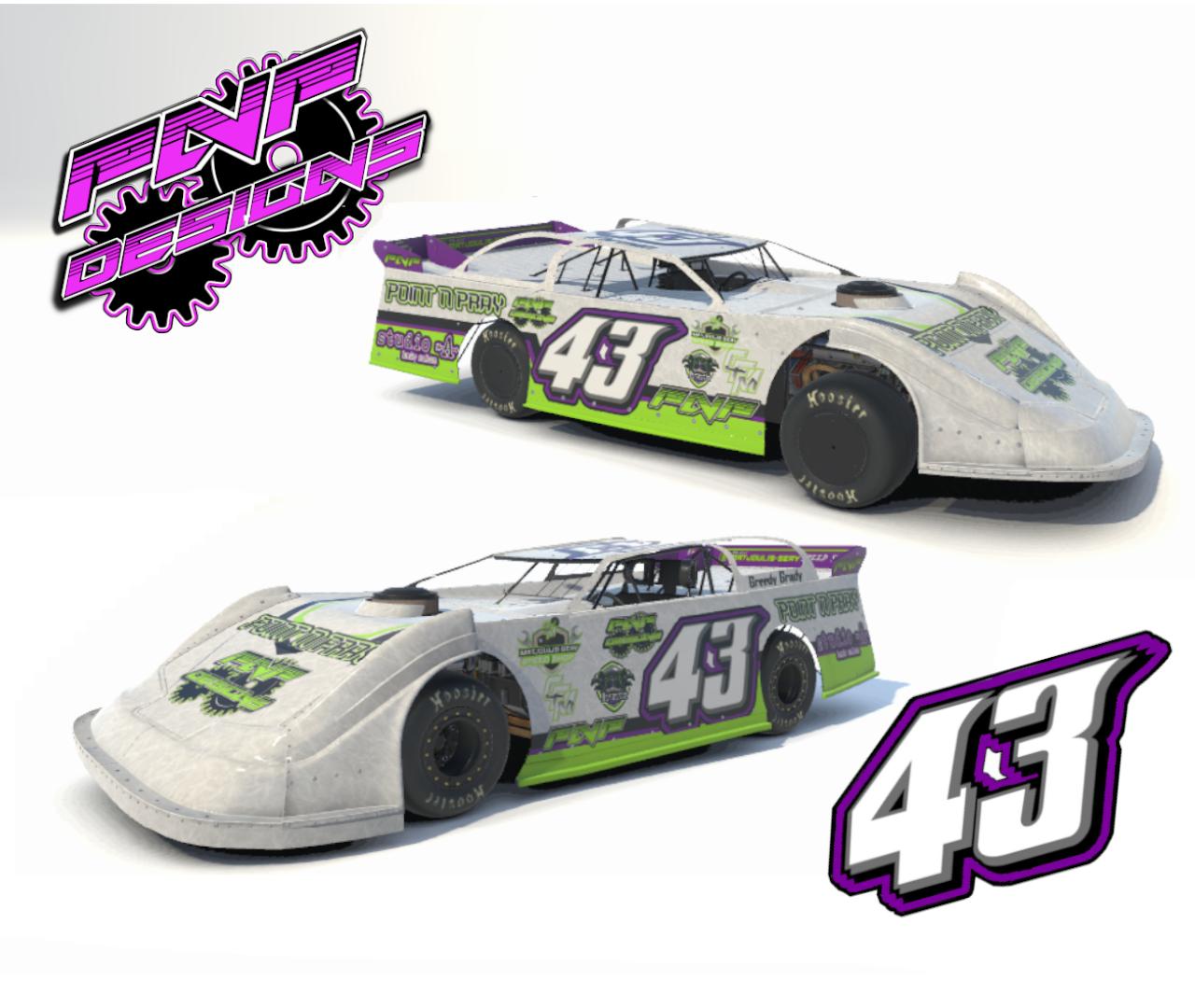 Grady Ehrman White/Green/Purple Late Model by Bradlee Means - Trading ...