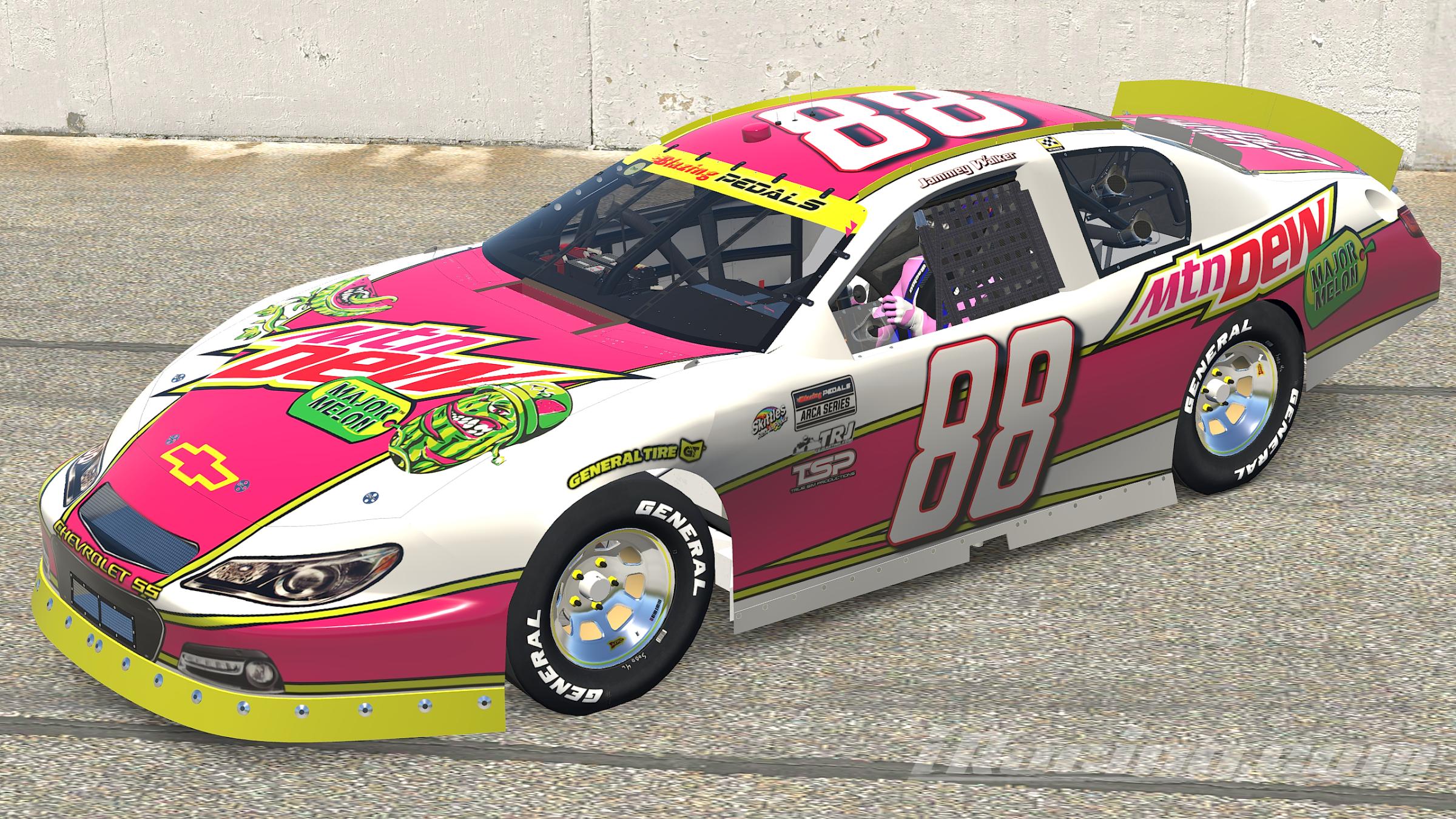 Major Melon White ARCA 2022 BPL Playoff Custom #88 by Corey Rutherford ...