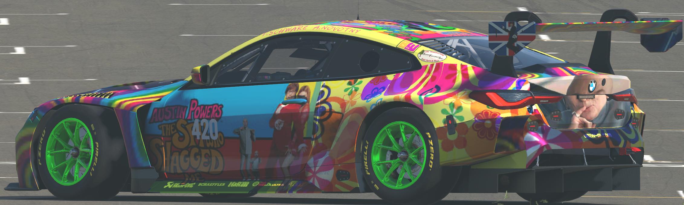 Austim Powers BMW M4 GT3 by Todd Schwarz - Trading Paints