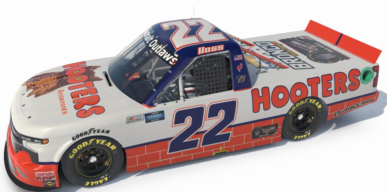 #22 Rick Mast Hooters Throwback by Mark B. - Trading Paints