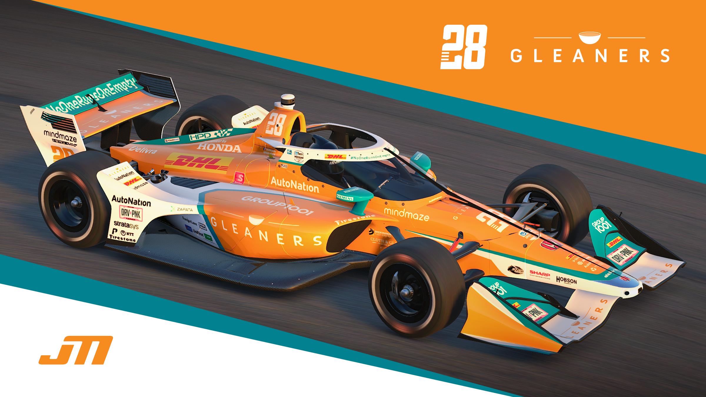 2022 Romain Grosjean #28 Gleaners IndyCar with Custom Number by Jeff ...