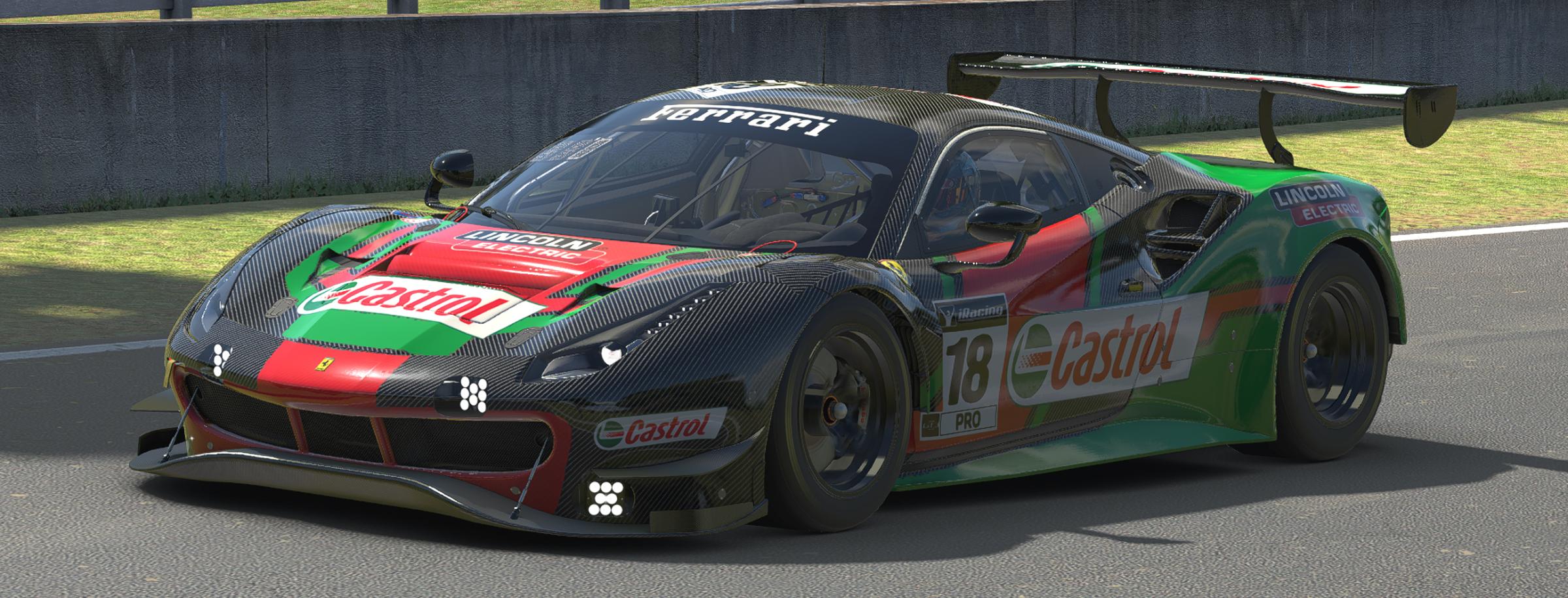 CASTROL CARBON Green Red Ferrari EVO GT3 spec by Gene N. - Trading Paints