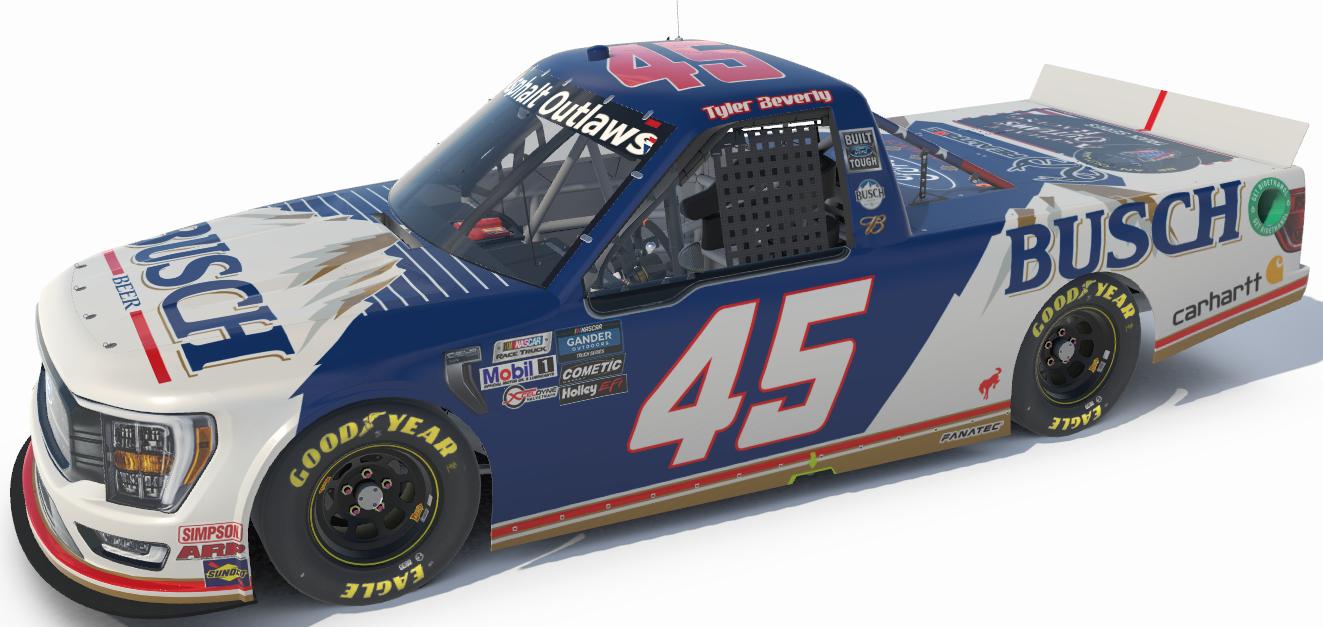 #45 Tyler Beverly Busch Throwback by Mark B. - Trading Paints