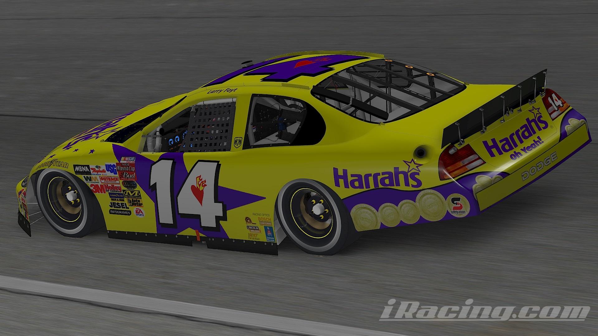 #14 Larry Foyt 2003 Harrahs Yellow Dodge Intrepid Sim Stamped Number by ...