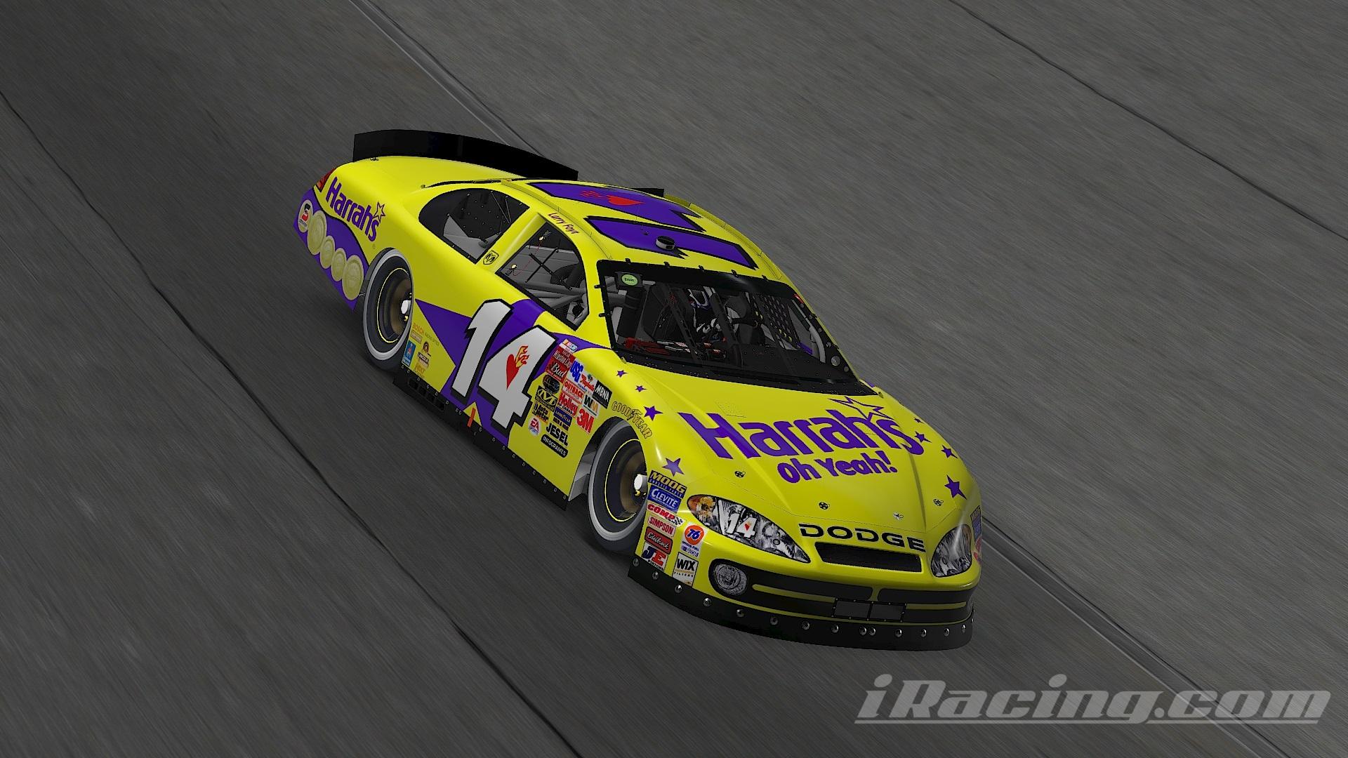 #14 Larry Foyt 2003 Harrahs Yellow Dodge Intrepid Sim Stamped Number by ...