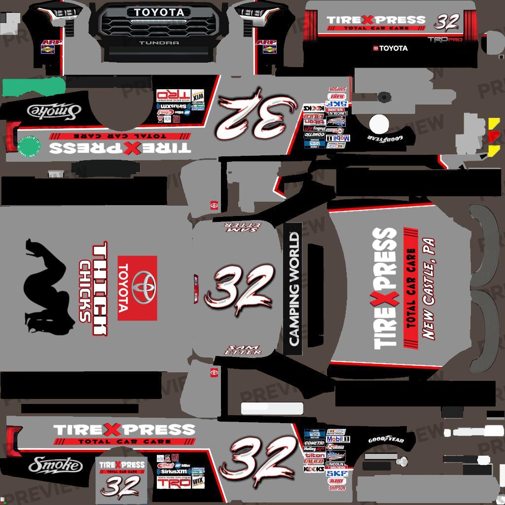 Sam Etter Xpress Tire Toyota by Scott D Thomason - Trading Paints