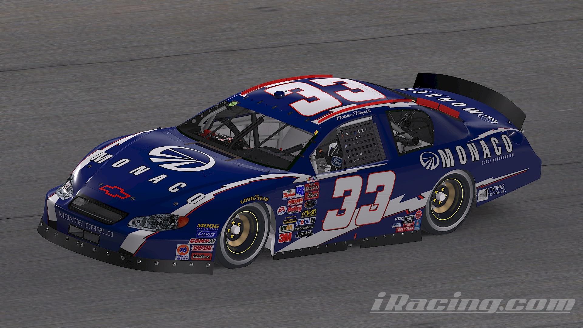 #33 Christian Fittipaldi 2003 Monaco Chevrolet Monte Sim Stamped Number ...