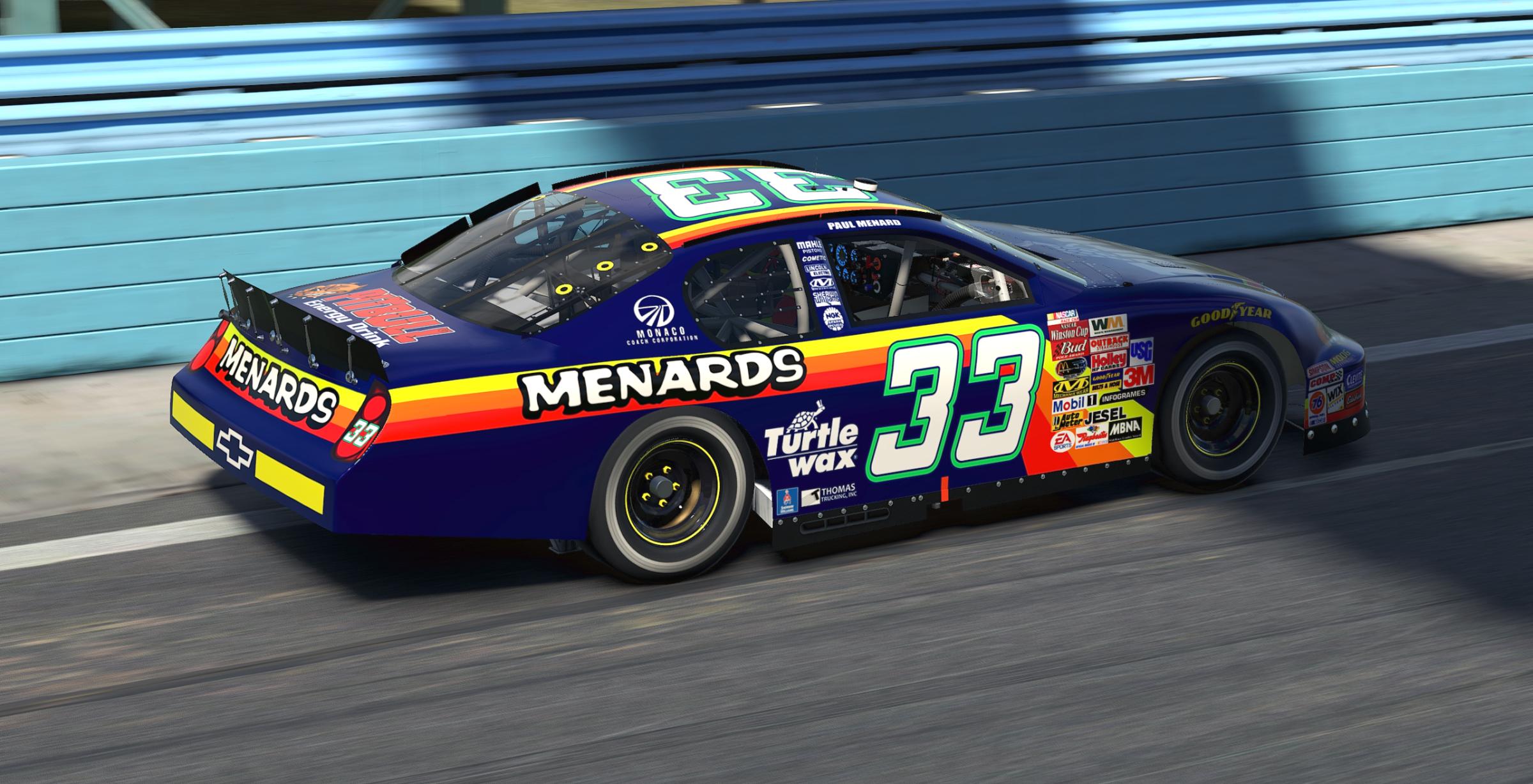 2003 Paul Menard Turtle Wax Menards #33 by Brendan Langlois - Trading Paints