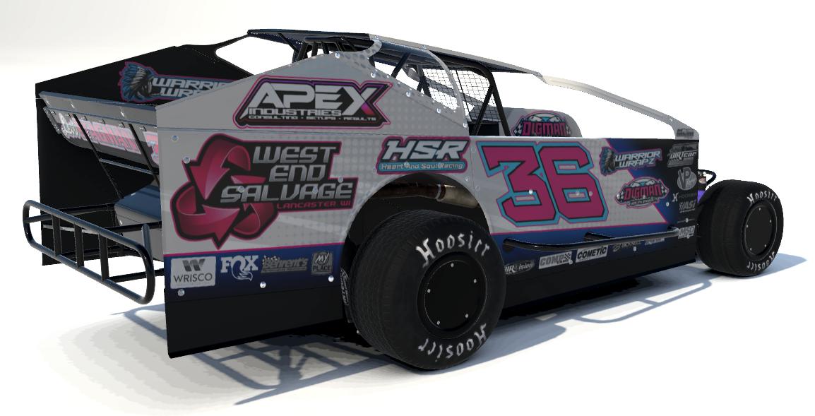 Levi Stagman #36 - Dirt Modifieds - West End Salvage / APEX Industries ...