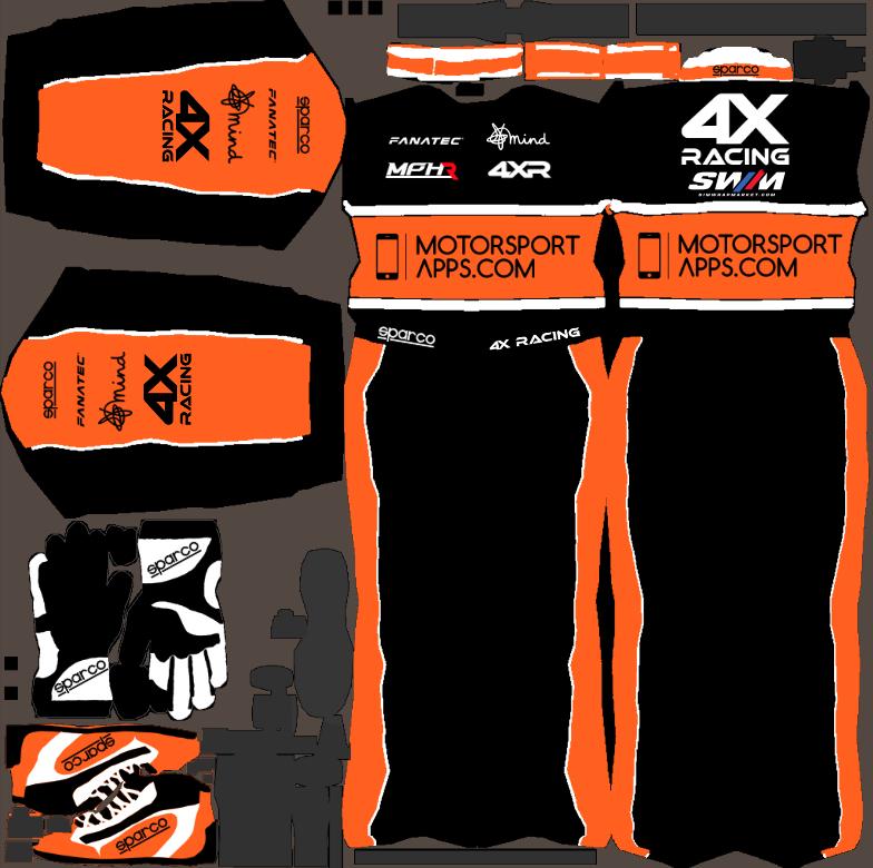 4X Racing Orange - Driver Suit by Ryan R. - Trading Paints