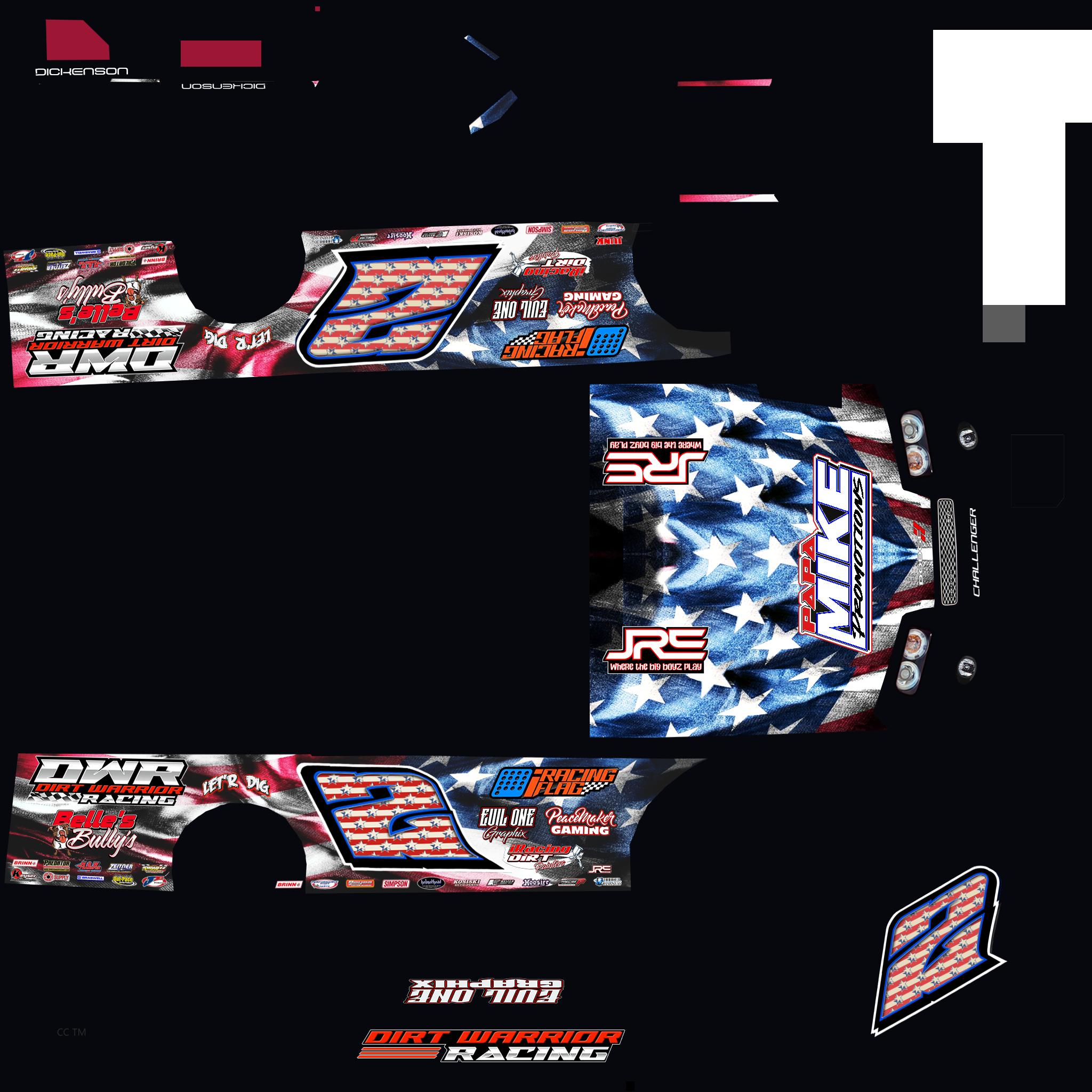 TD Dirt Late Model Patriot by Ty Dickenson - Trading Paints