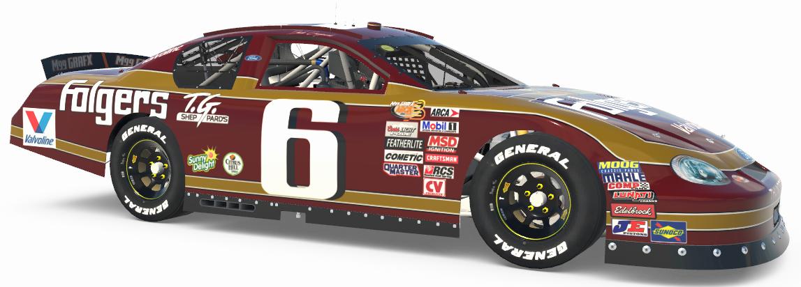 Mark Martin #6 Folgers 1990-1991 by Rayn Braun - Trading Paints