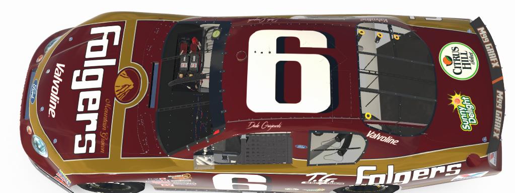 Mark Martin #6 Folgers 1990-1991 by Rayn Braun - Trading Paints