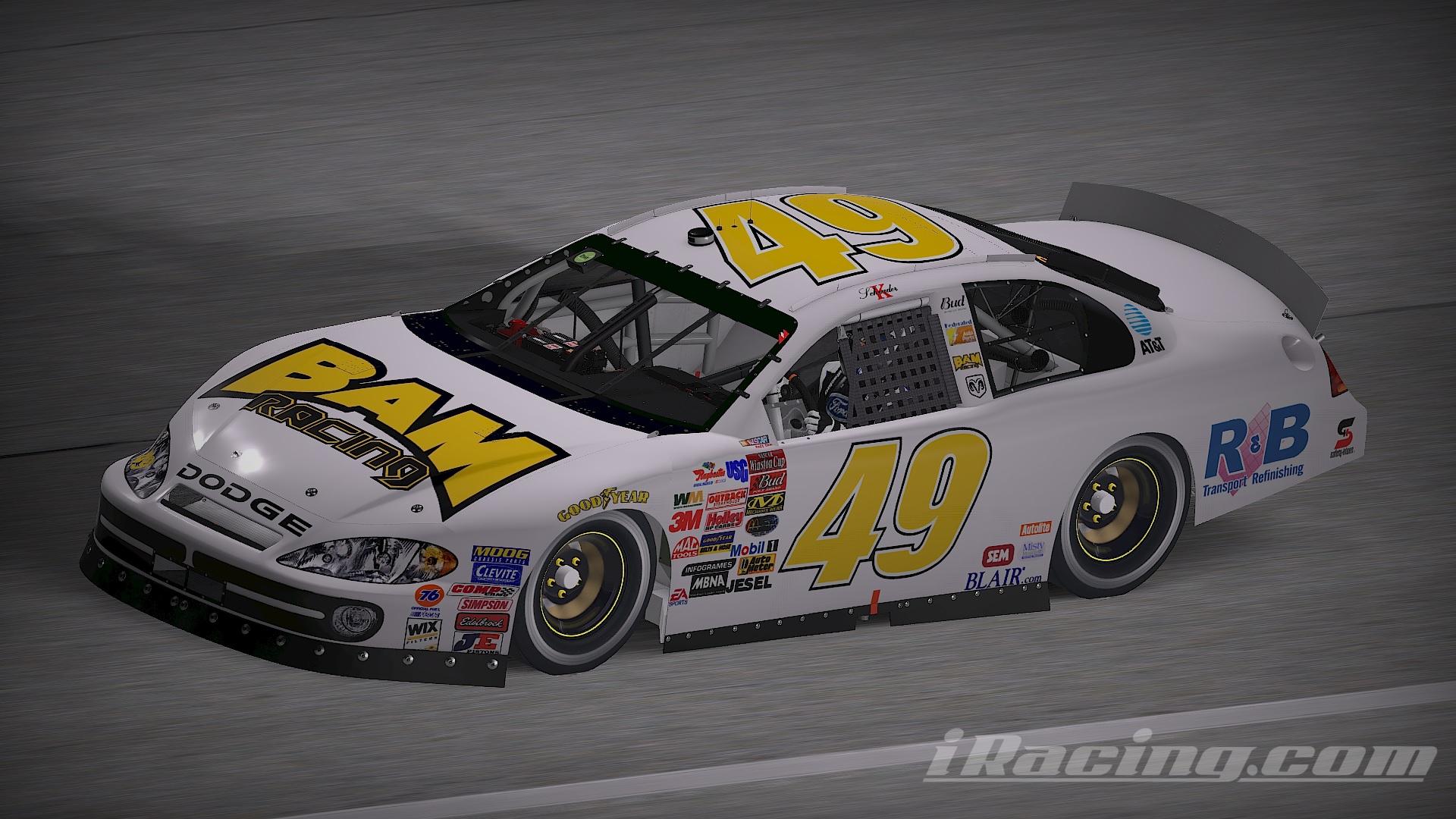 #49 Ken Schrader 2003 BAM Racing(v1) Dodge Intrepid Sim Stamped Number ...