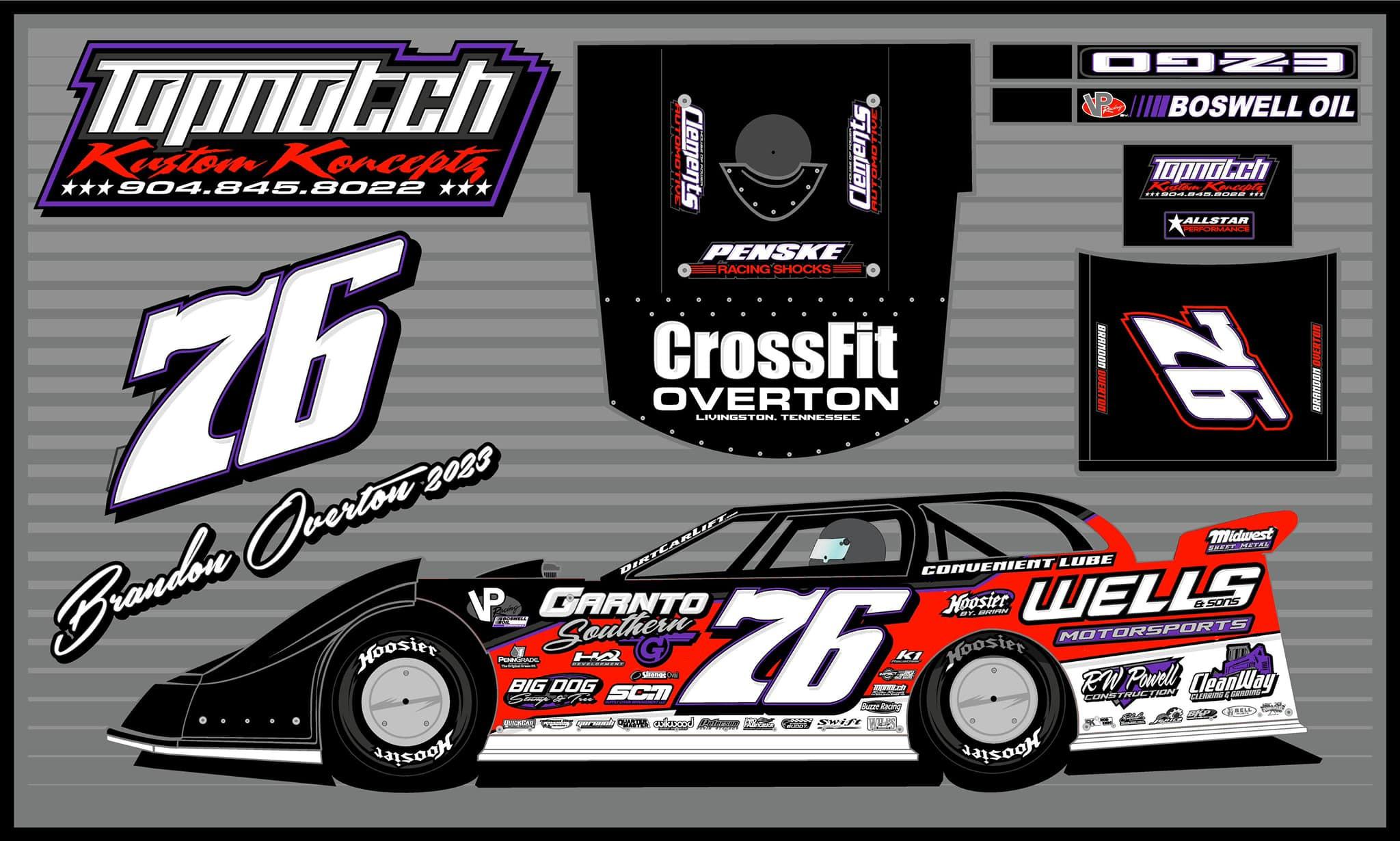 Brandon overton 2023 wrap with number by Griffin Taylor - Trading Paints