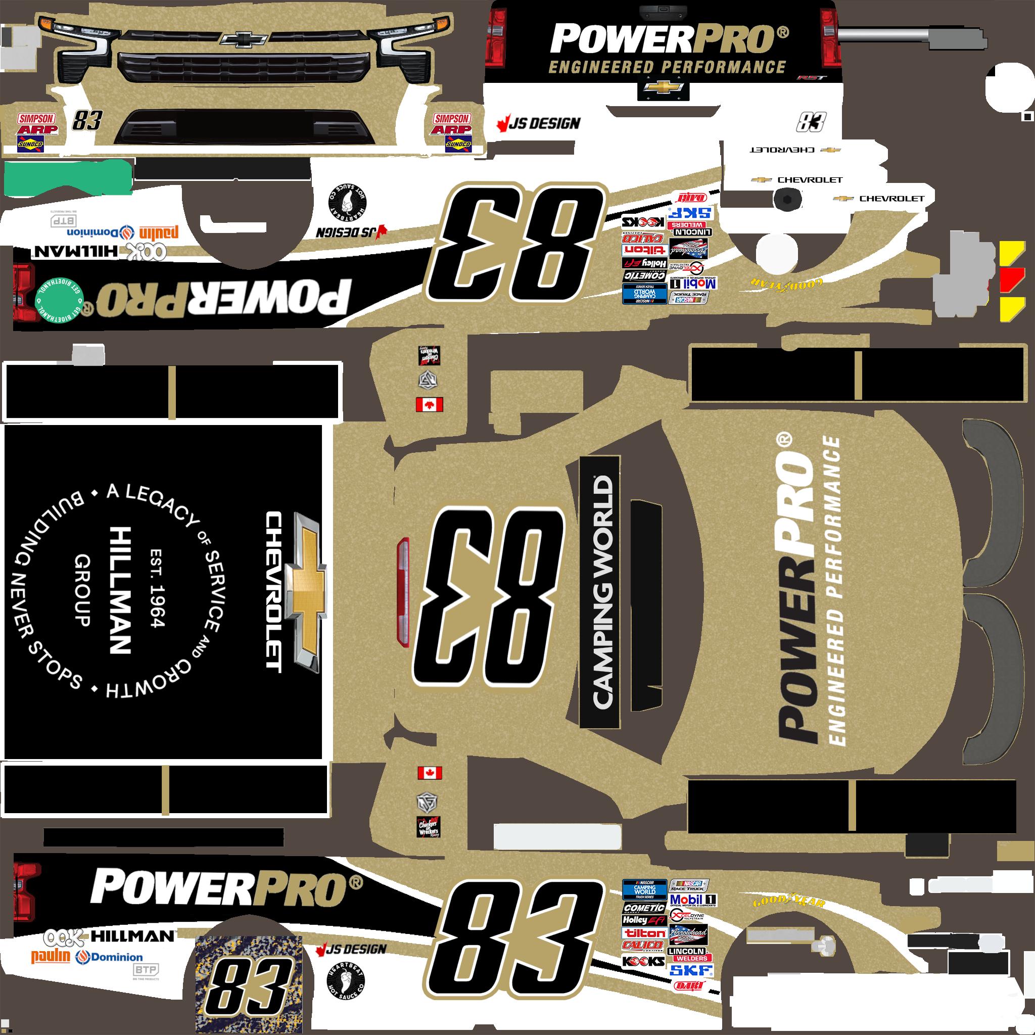 #83 Hillman Power Pro Silverado by Jordan S. - Trading Paints