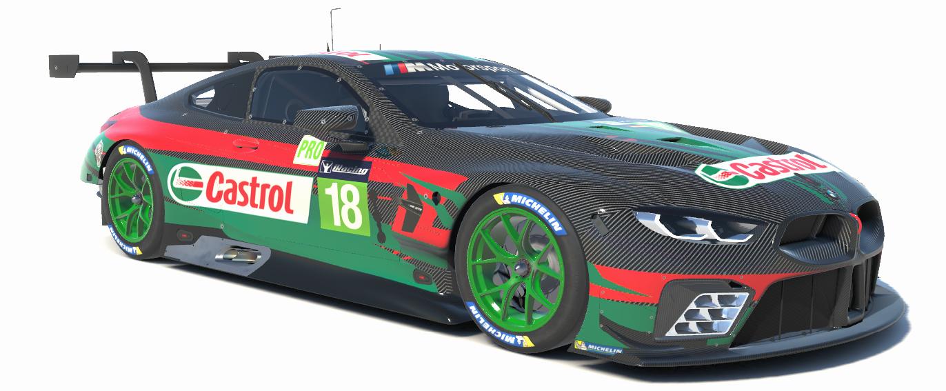 CASTROL CARBON GREEN RED BMW M8 GTE by Gene N. - Trading Paints