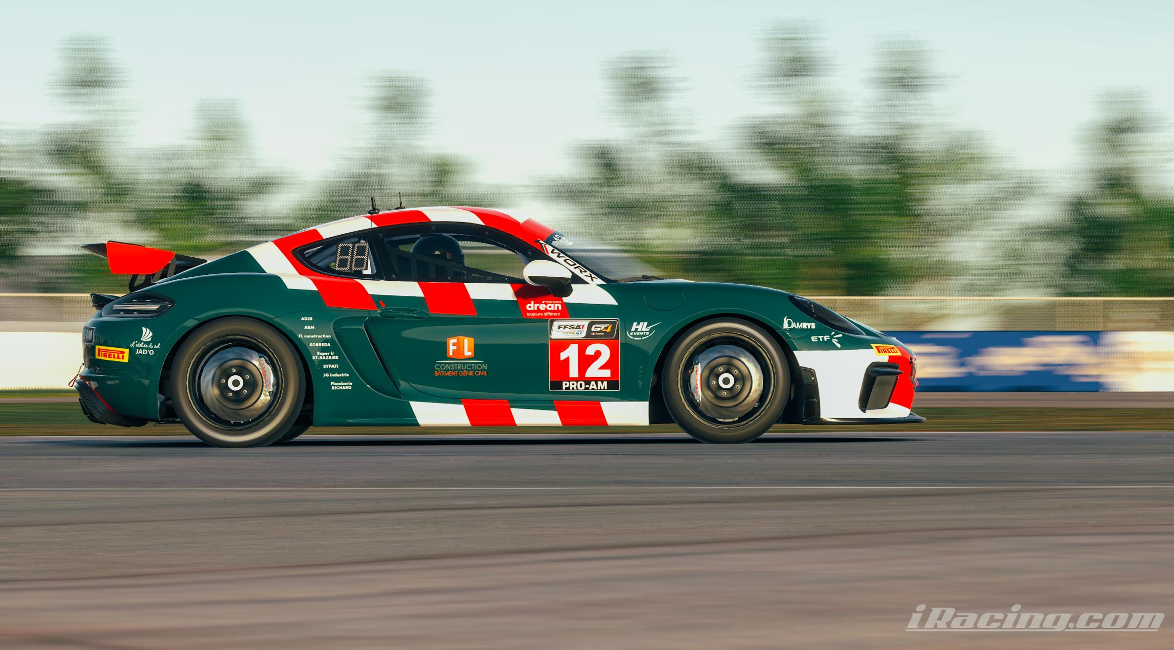 K-Worx Racing FFSA GT4 PRO-AM Porsche 718 Cayman GT4 RS Clubsport #12 ...