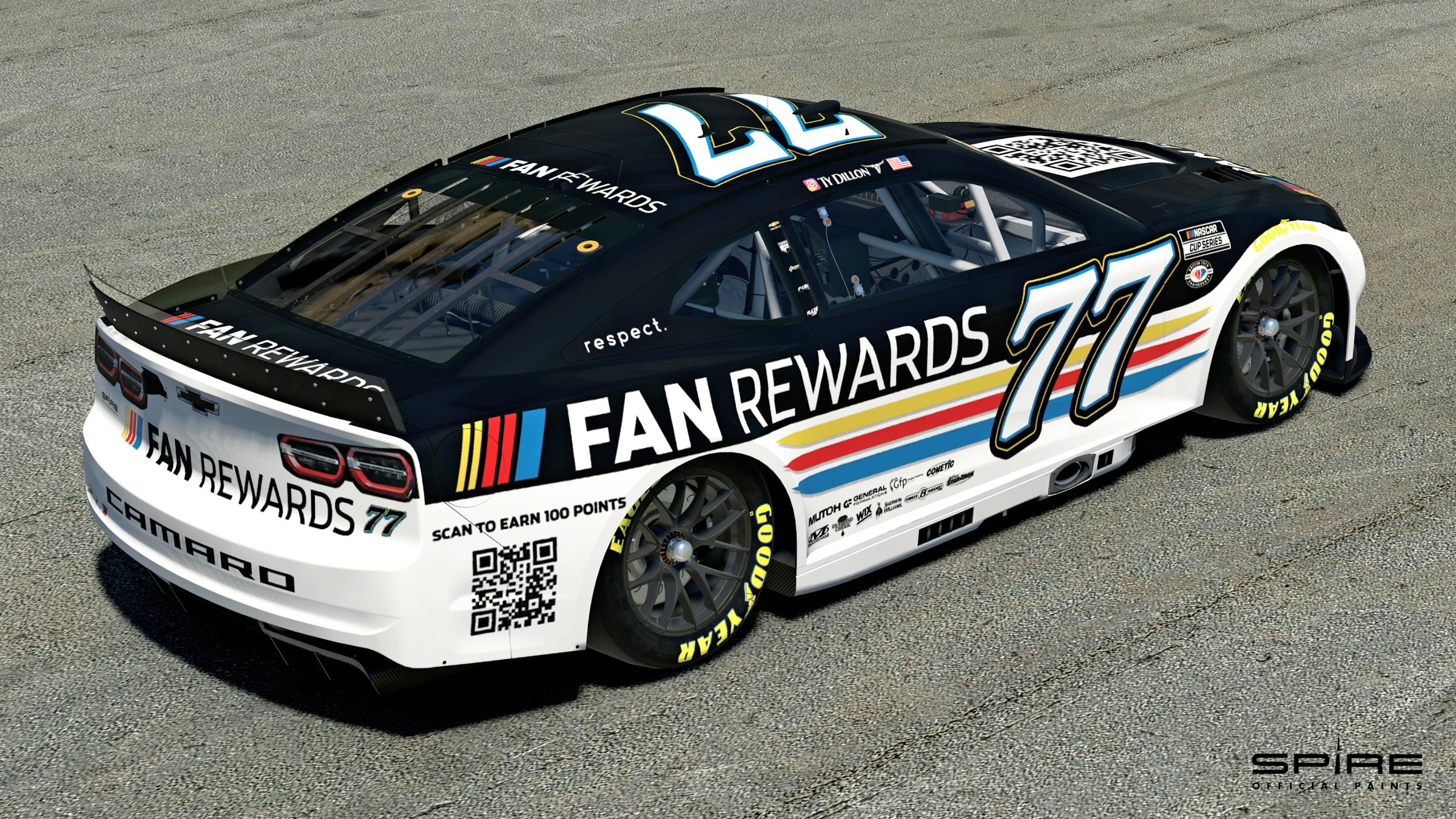 Official 2023 #77 Ty Dillon NASCAR Fan Rewards With Numbers by Spire ...