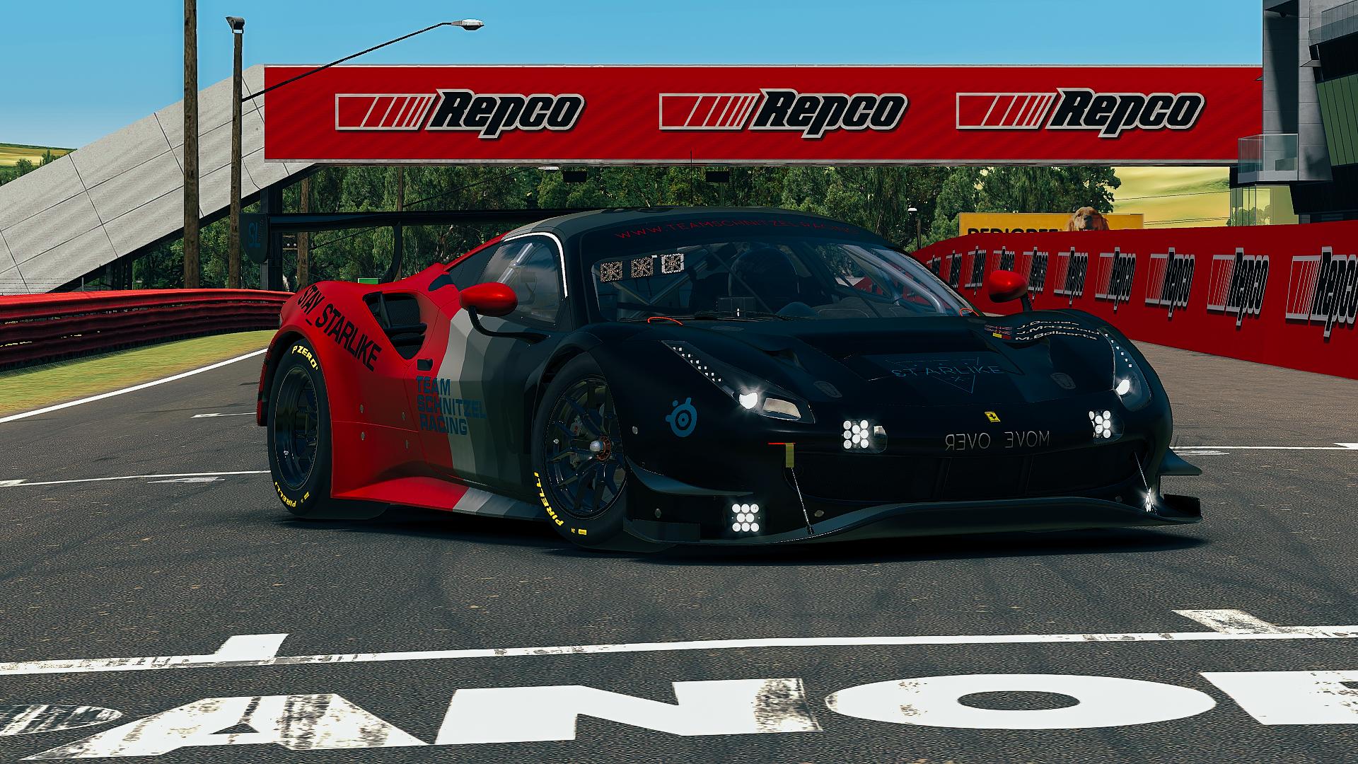 Team Schnitzel x Starlike Ferrari 488 GT3 team paint by Jay Daniels ...