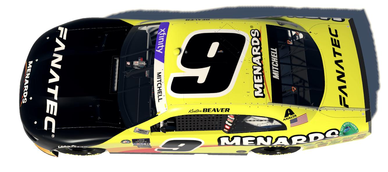 Keaton Beaver #9 - NASCAR XFINITY Chevrolet Camaro - Menards / Fanatec ...