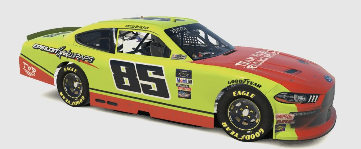 Jacob Butcher #85 TWRS Ford Mustang by Preston Cranmer - Trading Paints