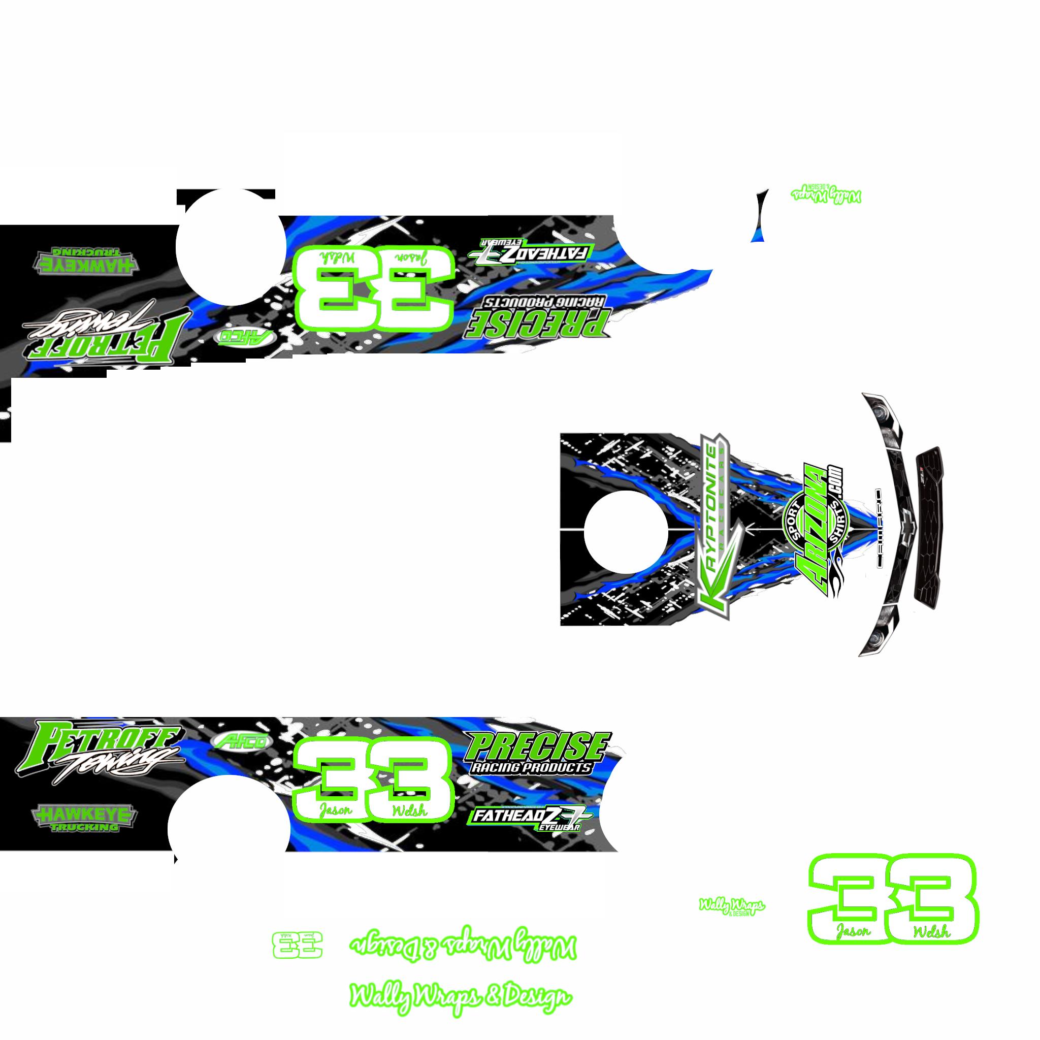 Dirt Late Blue white Green Custom by Jason Welsh - Trading Paints