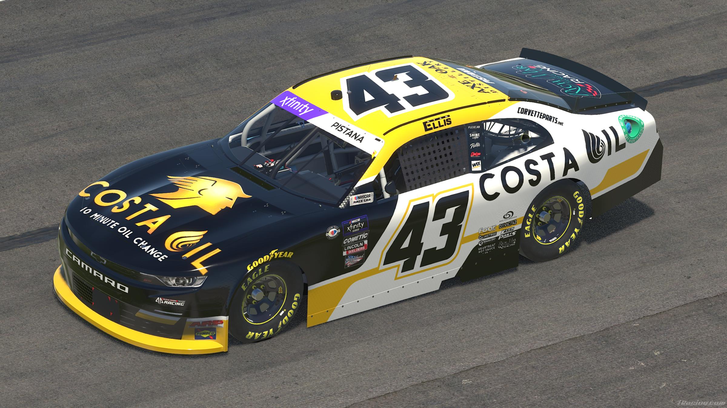 2023 Ryan Ellis #43 Costa Oil by Ryan Pistana - Trading Paints