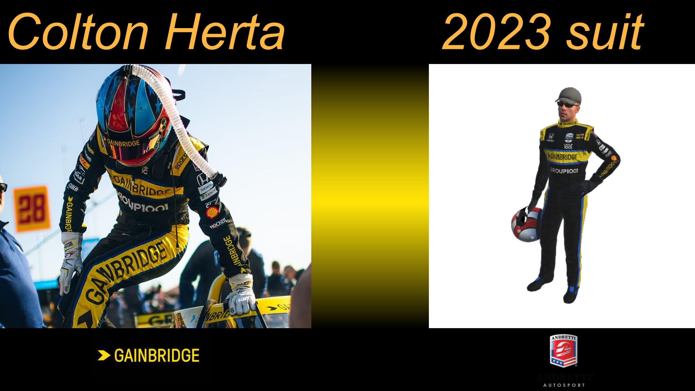 Colton Herta 2023 Gainbridge suit by Steven Meehan - Trading Paints