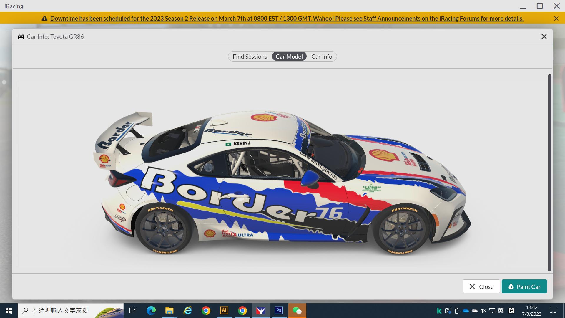 BORDER GR86 KEVIN by Ieong Weng Hong - Trading Paints