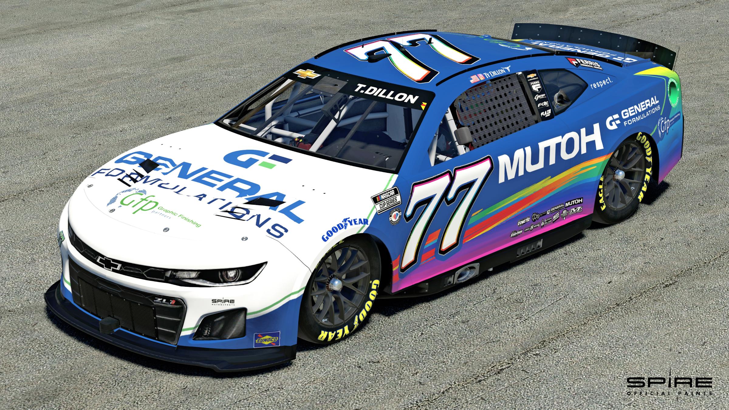 Official 2023 #77 Ty Dillon Mutoh/General Formulations No Numbers by ...