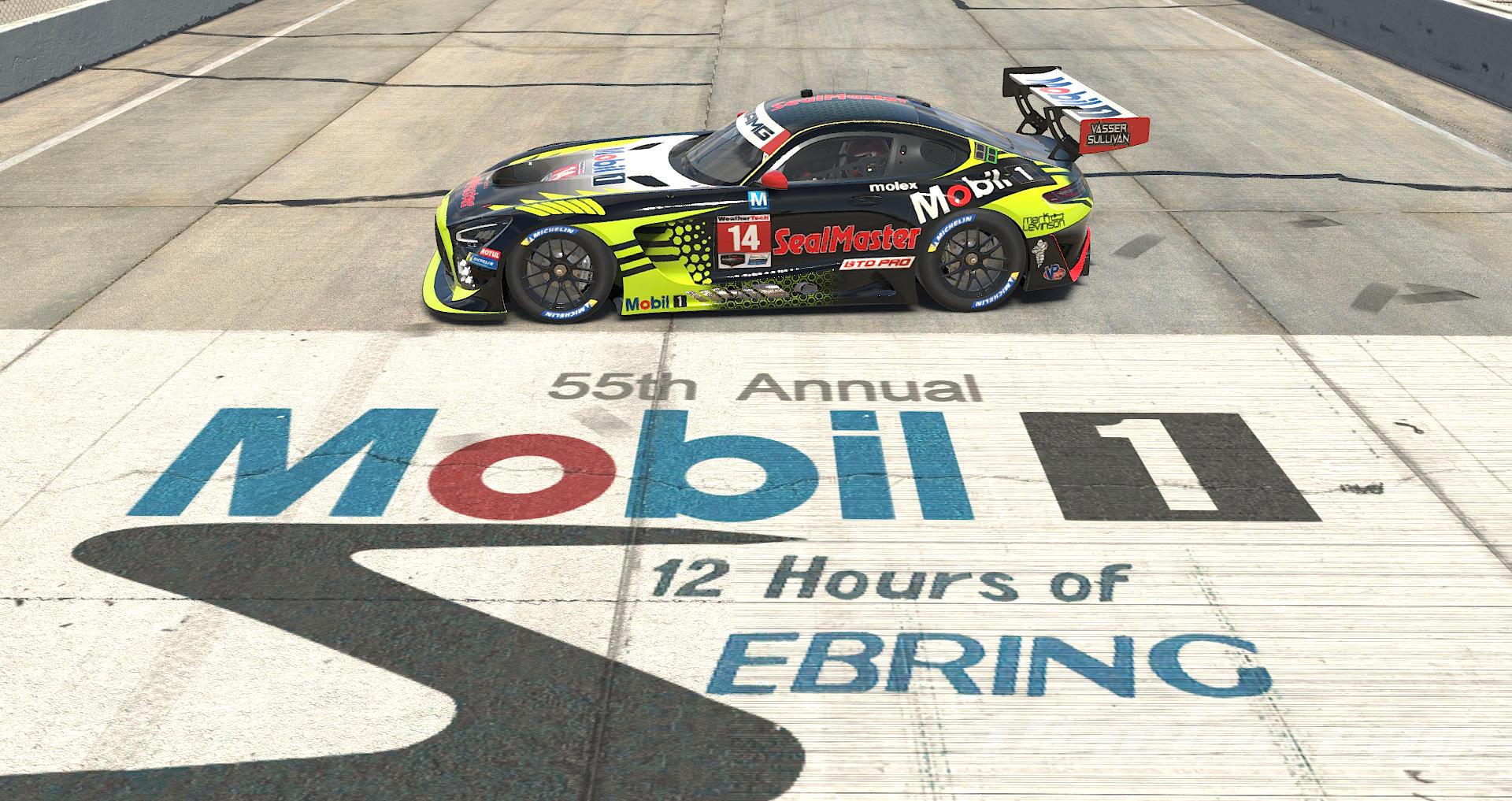 Vasser Sullivan Sebring livery by Elijah Travis - Trading Paints