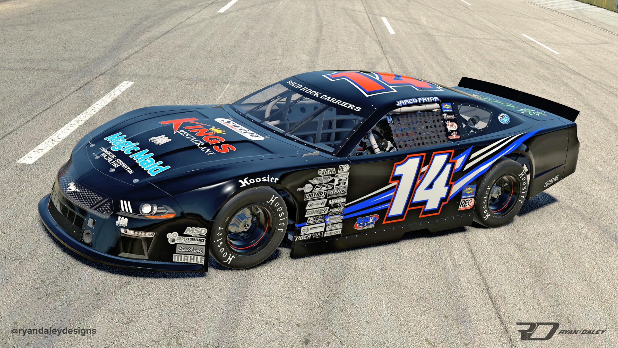 2023 #14 Jared Fryar CARS Tour No Numbers by Ryan Daley - Trading Paints