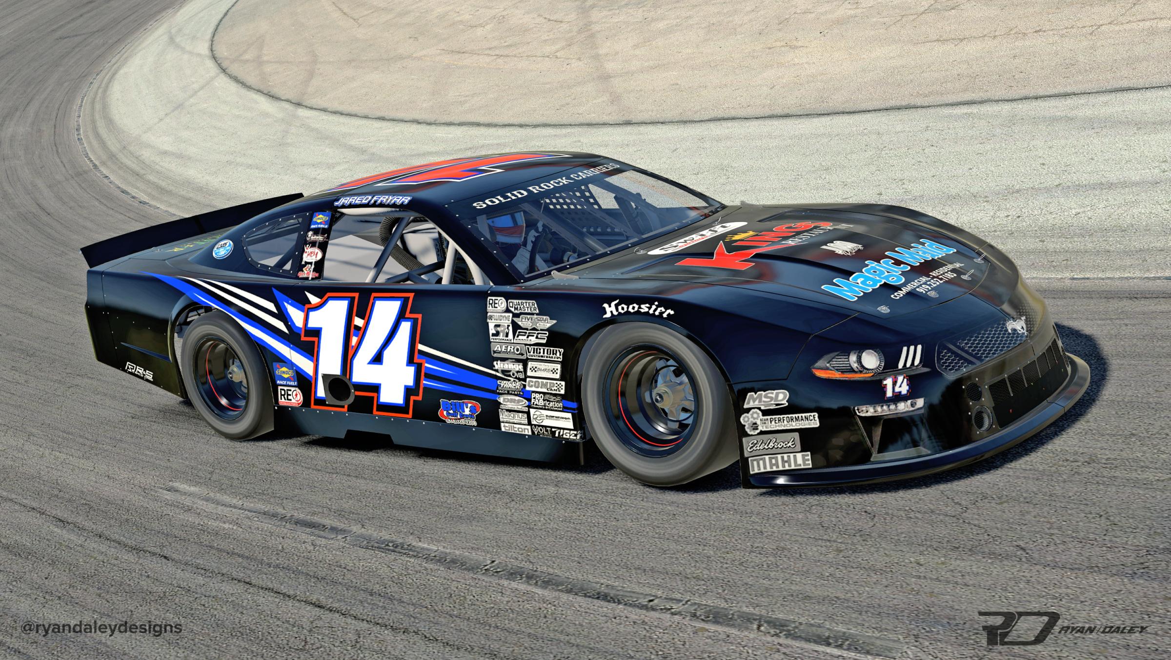 2023 #14 Jared Fryar CARS Tour With Numbers by Ryan Daley - Trading Paints