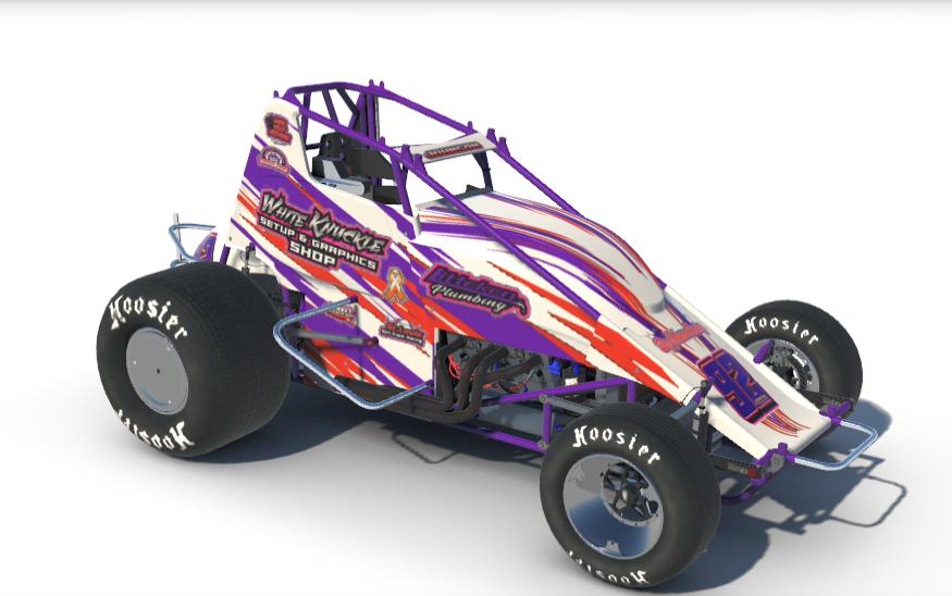 Logan Johnson Wingless Sprint white by Wade B. - Trading Paints