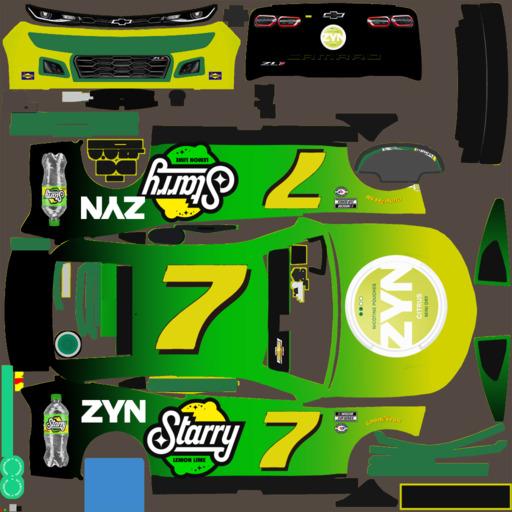 Tyler Mench #7 ZYN Citrus/Starry CUP by Dylan Sartain - Trading Paints