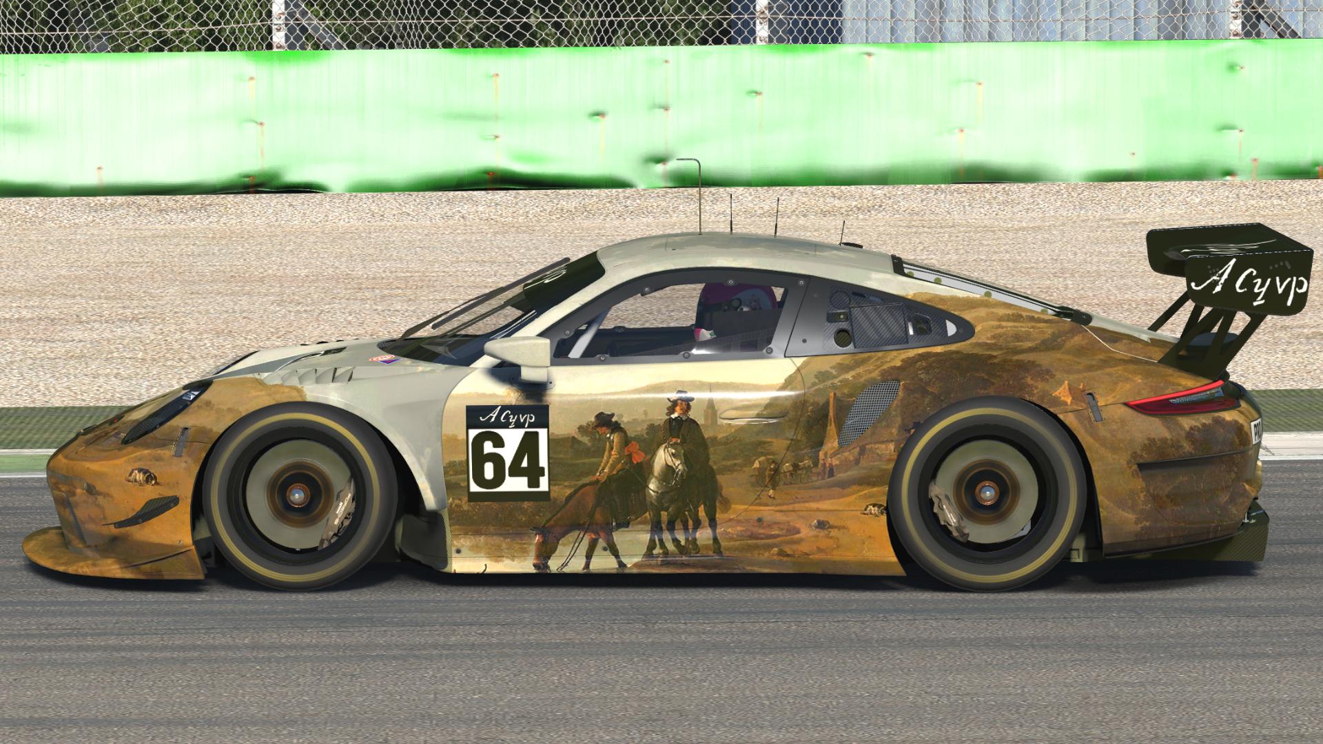 River Landscape with Riders Porsche 911 GT3 R by Jasper De Jong - Trading Paints