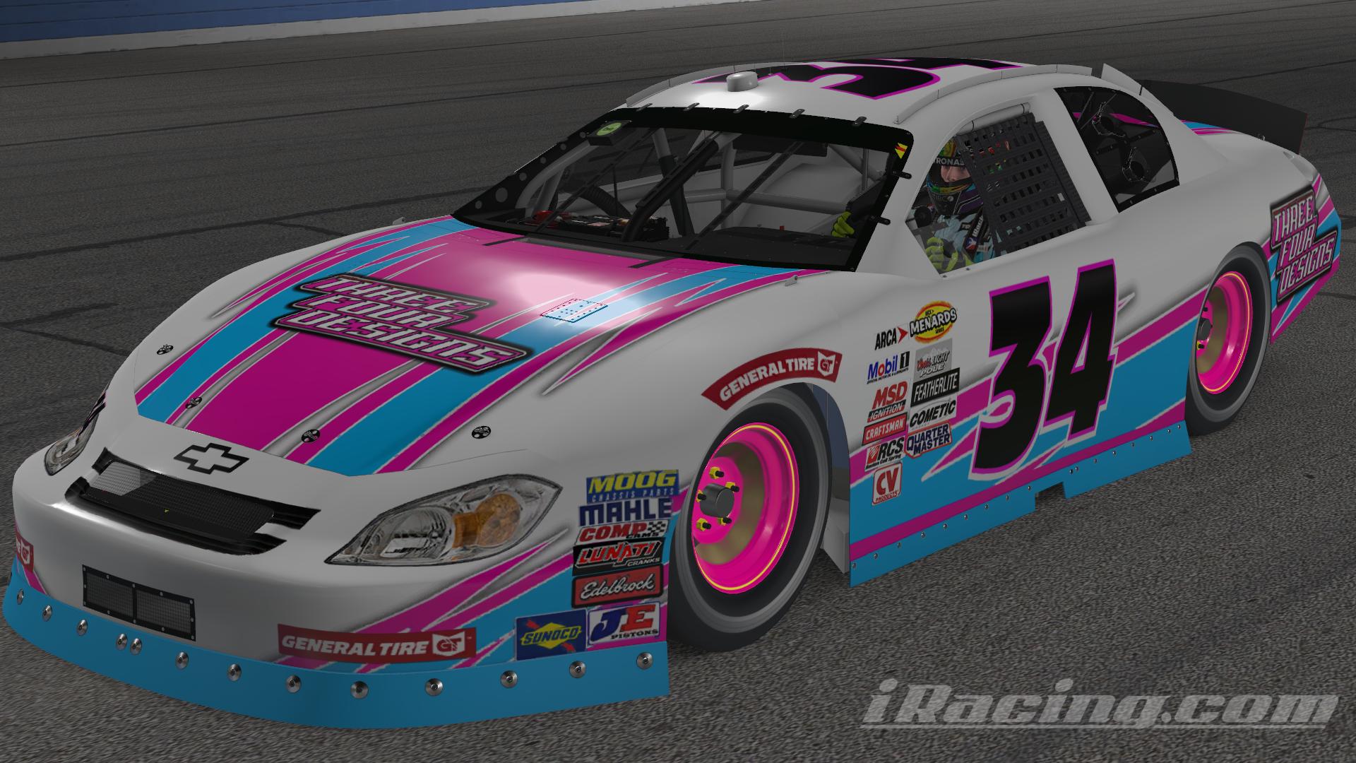 Thirty Four Designs Blue Pink and White Chevrolet Cobalt ARCA/ Gen 4 by ...