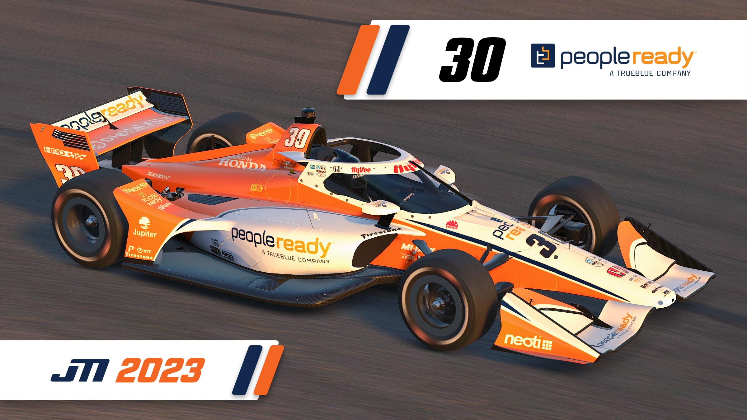 2023 Jack Harvey #30 PeopleReady Dallara IR18 with Custom Number by Jeff McKeand - Trading Paints