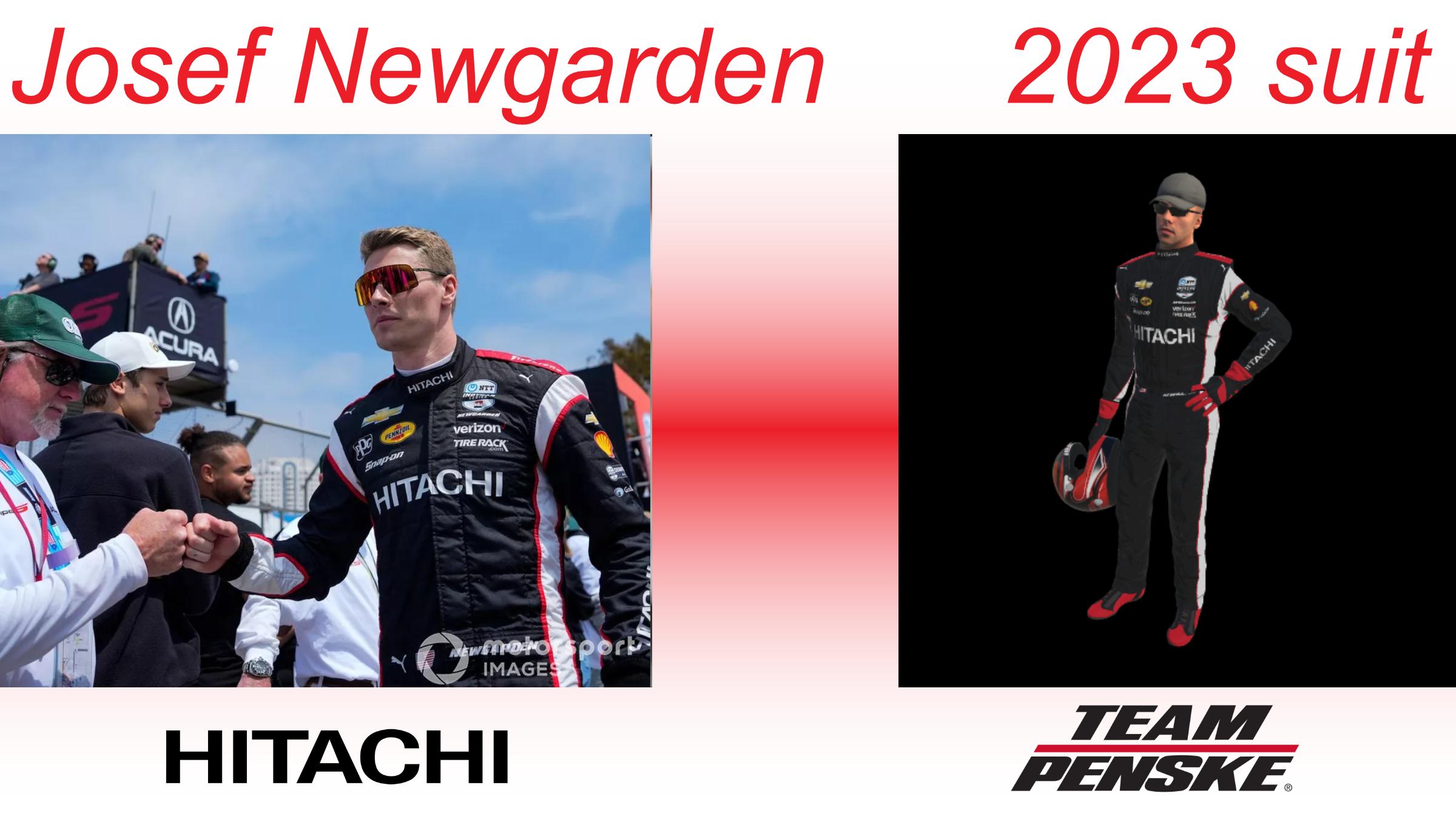 Josef Newgarden 2023 Hitachi Suit by Steven Meehan - Trading Paints