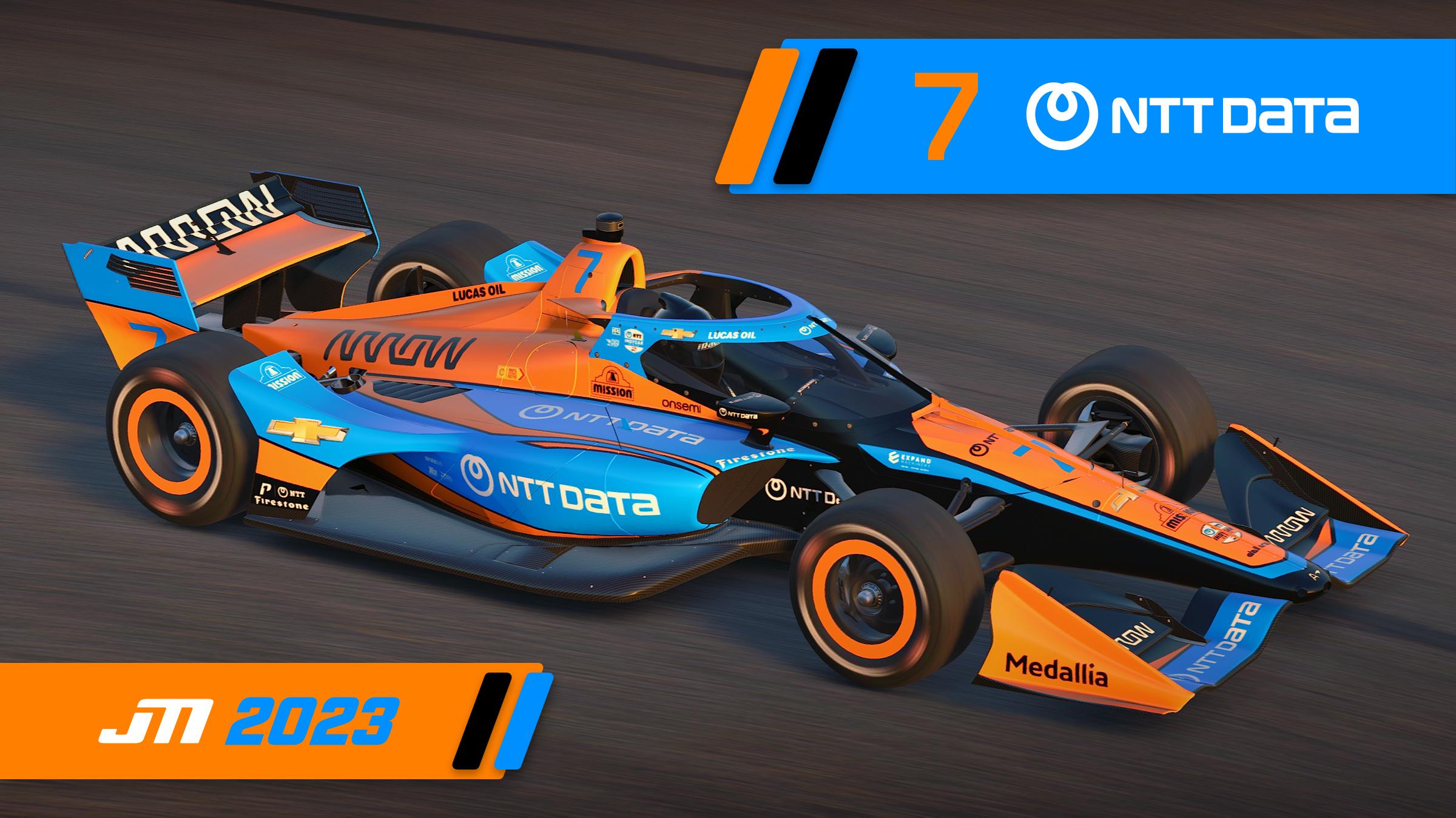 2023 Alexander Rossi #7 NTT Data Dallara IR18 with Custom Number by ...
