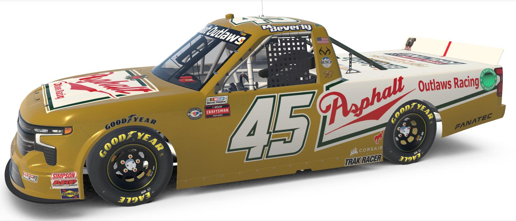 #45 Asphalt Outlaws throwback by Mark B. - Trading Paints
