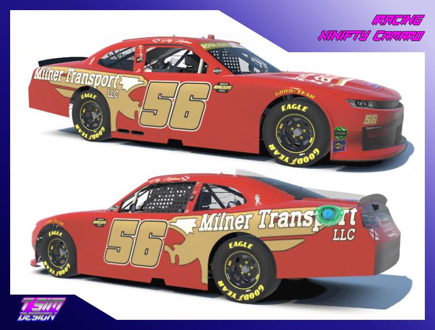 #56 Billy Milner Milner Transport LLC NOSSCAR Royal Elite XFINITY ...